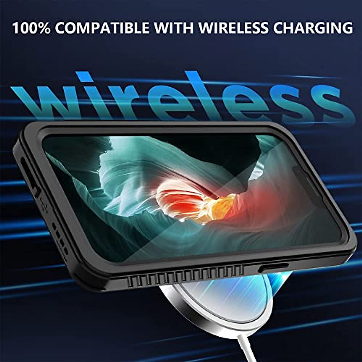 ANTSHARE for iPhone 13 Pro Max Case Waterproof, iPhone 13 Pro Max Phone Case with Built-in Lens & Screen Protector [Real 360] [IP68 Underwater] [Dropproof] Clear Case for iPhone 13 Pro Max 6.7’’,Black