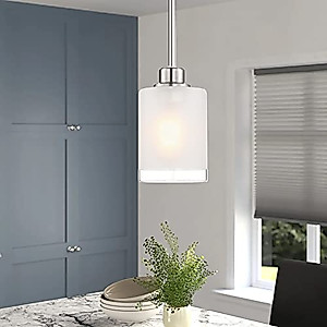 Dolaimi House 3 Pack 1-Light Pendant Ceiling Light Industrial Farmhouse Fixture Clear Frosted Glass with Brushed Nickel Finish for Bedroom Hallway Dining Room Entryway Kitchen Cafe Bar