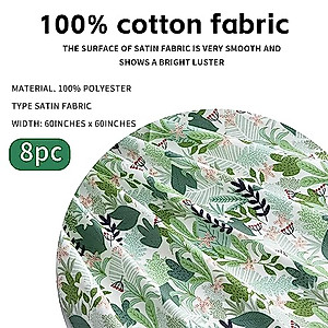 8PCS Cotton Quilting Fabric Bundles 100% Cotton Fat Quarters 20”x20”-Medium Weight- for DIY Crafts,Quilting, Sewing Project, Patchwork (Green)