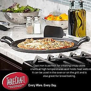 TableCraft 13.5" Pre-seasoned Cast Iron Baking and Pizza Pan | Commerical Quality for Restaurant or Home Kitchen Use