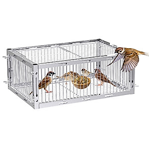 Bird Trap Cage with Escape-Proof,Bird Traps for Small Birds Live,Sparrow Trap,Portable,Easy Assembly and Unharmful.Made of Iron with Anti-Rust Paint A4