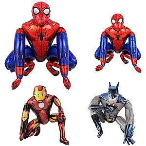 3PCS, Superhero Foil Balloon, Medium Size for Kid, Toddler Birthday Decoration, Party Supplies, Iron Spidey, Large Super Hero Balloons
