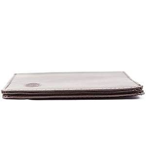 Big Skinny Men's Super Stretch Skinny Leather Bi-Fold Slim Wallet, Holds Up to 30 Cards, Brown (SKNYLSSBR)