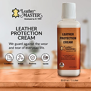 Leather Master Strong Leather Care Bundle - 250 ml Exceptional Leather Care Stain Remover, Protector and Polish Kit. Made to Clean Leather Accessories, Auto Detailing, Furniture, Handbags and Shoes