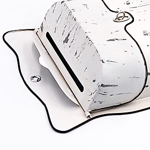 SDlumeiy Vintage Wall Mount Mailbox, Vintage Mailbox, Outdoor Metal Mailbox, Vertical Wall Mount Mailbox 10.2Lx3Wx14.2H inches (White)