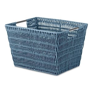 Whitmor Rattique Small Storage Tote Berry Blue