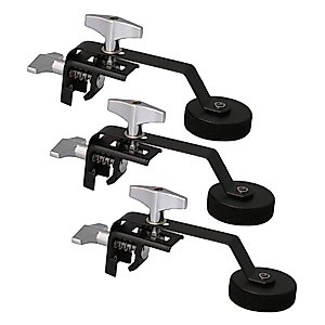 3 Pack Drum Damper Mute Silencer Clamp-on Tone Control Muffler for Vintage & Modern Snares Tom Accessories Black