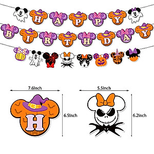 Halloween Mouse Party Decoration Halloween Mouse Party Theme Banners Latex Balloons Cupcake Toppers for Baby ShowerParty Decoration