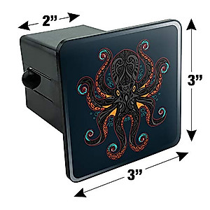 Black Octopus in The Abyss Tow Trailer Hitch Cover Plug Insert 2"
