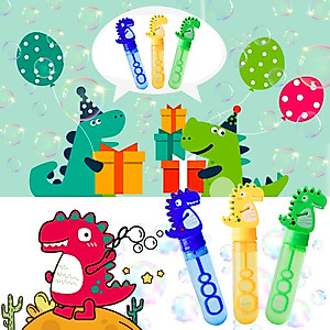 Cartoon Bubble Toys for Kids,Small Bubble Wands Bulk,9 Pack Mini Bubble Sticks with Bubble Solution for Holiday Birthday Party Favors,Classroom Prizes,Outdoor Activity (Dinosaur Designs)