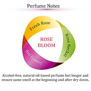 Zoha Rose Bloom Oil Perfume for Women & Men, Roll On Perfume Oil and Rose Perfume Spray, Alcohol Free Skin Moisturizing Rose Oil Perfume