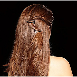 Revlon Rubberized Double Grip Black Hair Clips, 6 count