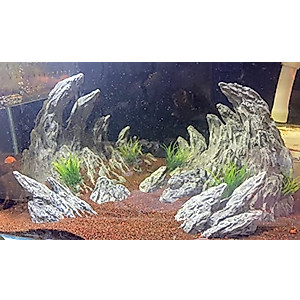 AWXZOM “Soul Valley” Aquarium Ornaments 2～5 Gallon Aquarium Decoration Model Kits, Include 7 pcs Resin Imitation Stone