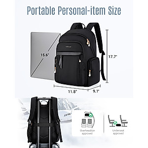 LIGHT FLIGHT Laptop Travel Backpack, 40L Flight Approved Carry on Backpack, Expandable Luggage Backpack Suitcase with Packing cubes, Large Black Weekend Backpack for Work Business Weekender Bag, Black