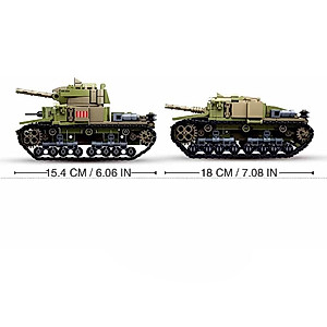DAHONPA M13/40 Tank Army Building Block(463 PCS),WW2 Military Historical Collection Model with 2 Soldier Figures,Toys Gifts for Kid and Adult.