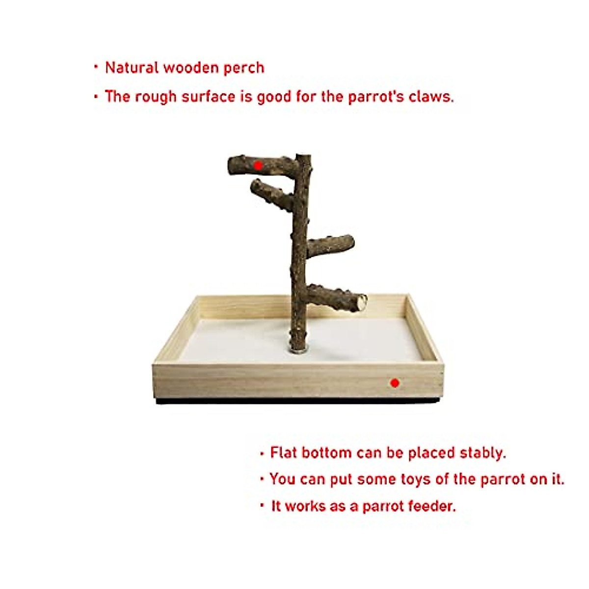 Hamiledyi Bird Perch Stand Tabletop,Parrot Playground Bird Gym Natural Wooden Perch PlayStand Platform for Parrots Parakeets Canaries Cockatiels Conure Lovebirds