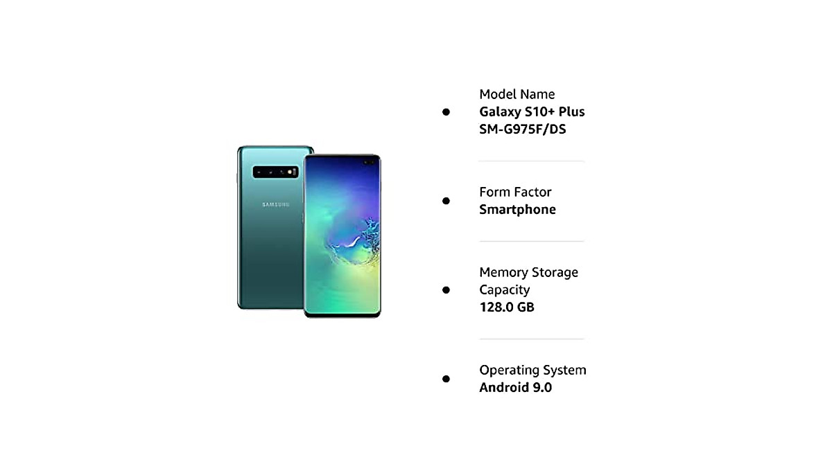 Samsung Galaxy S10+ 128GB Green Smartphone Unlocked LTE - International ...