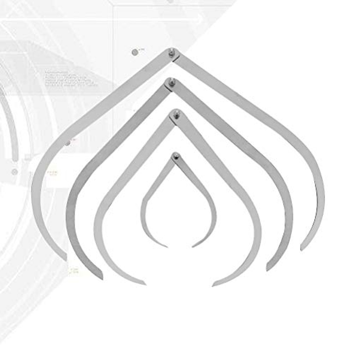 SUPVOX 4pcs Stainless Steel Clay Caliper Caly Sculpture Measuring Caliper Ceramics Measuring Tool (4 Inch, 8 Inch, 10 Inch, 12 Inch)