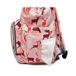 Starte Baby Diaper Bag Multi-Function Baby Diaper Backpack Nappy Bags,Waterproof Trave Backpack for Mom Dad Large Capacity Baby Bags(Deer,Blue)