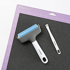 RANCOVY Brayer Roller & Mat Remover Tool Tweezers Set for Cricut/Silhouette/Brother and T-Shirts Heat Transfer Projects Printmaking
