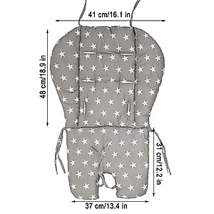 Lomgwumy High Chair Pad,high Chair Cover/seat Cushion, Light and Breathable, Soft and Comfortable, Cute Pattern, Suitable for Most High Chairs, Baby Dining Chairs (Gray Small Stars Pattern)