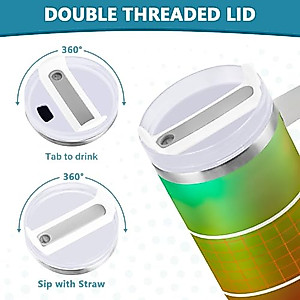 RPLIFE Chic Volleyball Court Orange 40 Oz Tumbler with Handle and Straw, 30 Oz Tumbler with Handle, Travel Coffee Tumbler