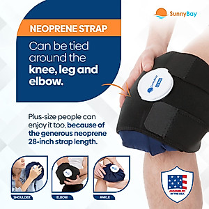SunnyBay Refillable 11 in Ice Bag with 28 in Strap - Reusable Washable Medical Icing Pack - for Ankle, Knee, Neck, Shoulder Injuries- Cold Therapy Muscle Pain Relief
