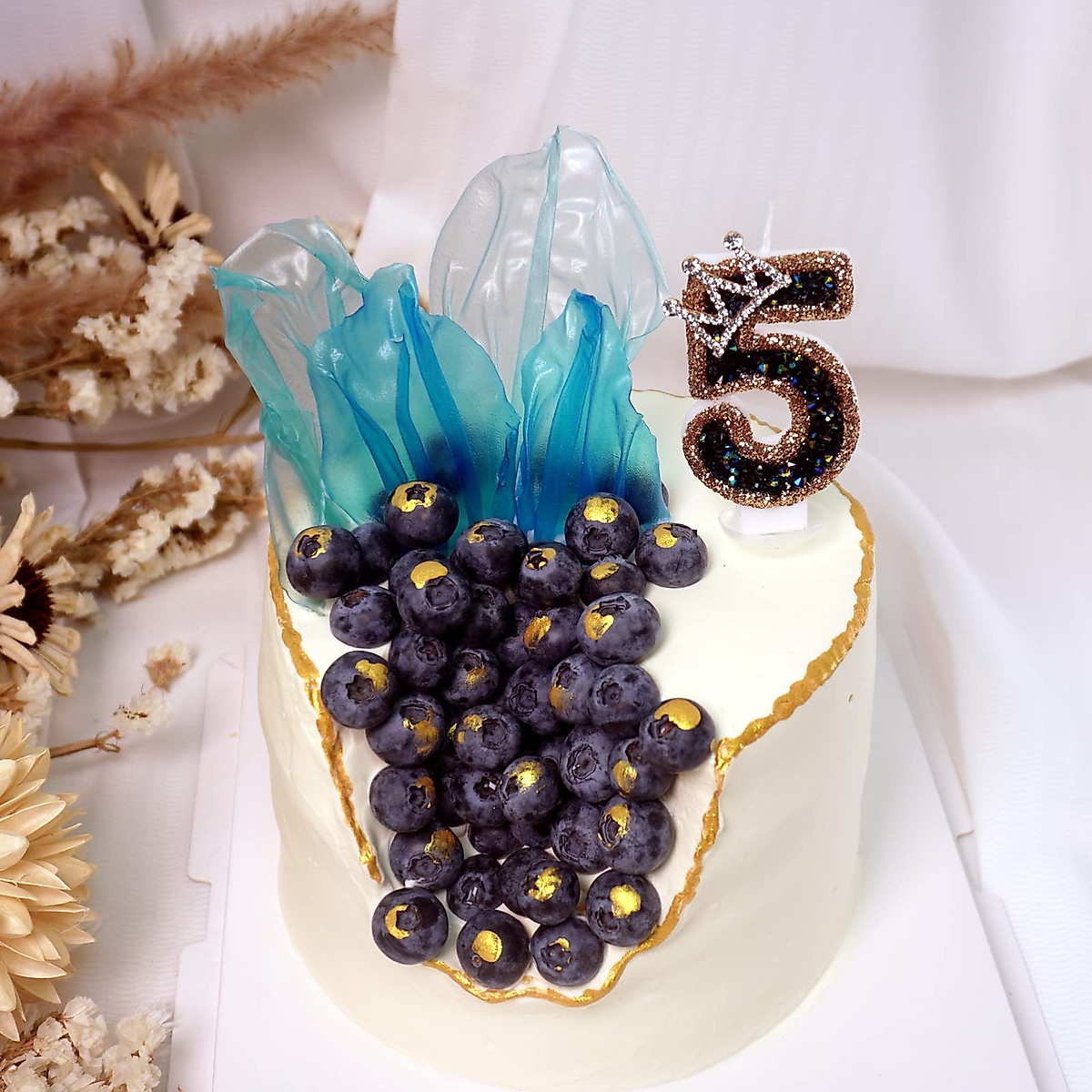 Saododku Birthday Candles for Cake, 0123456789 Number Candles for Birthday Cakes with Sparklers, 3.15" Large Cake Candles for Baby Girl/Boy Birthday, or Wedding Party Decorations (8#)