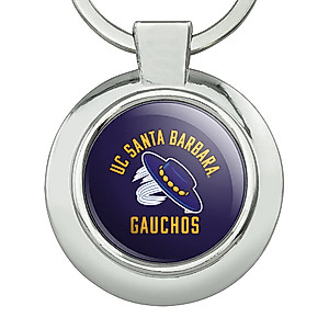 GRAPHICS & MORE UC Santa Barbara Gauchos Keychain Classy Round Chrome Plated Metal