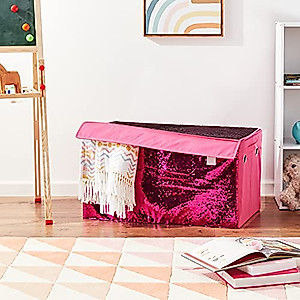 Urban Shop Sequin Storage Trunk, Pink