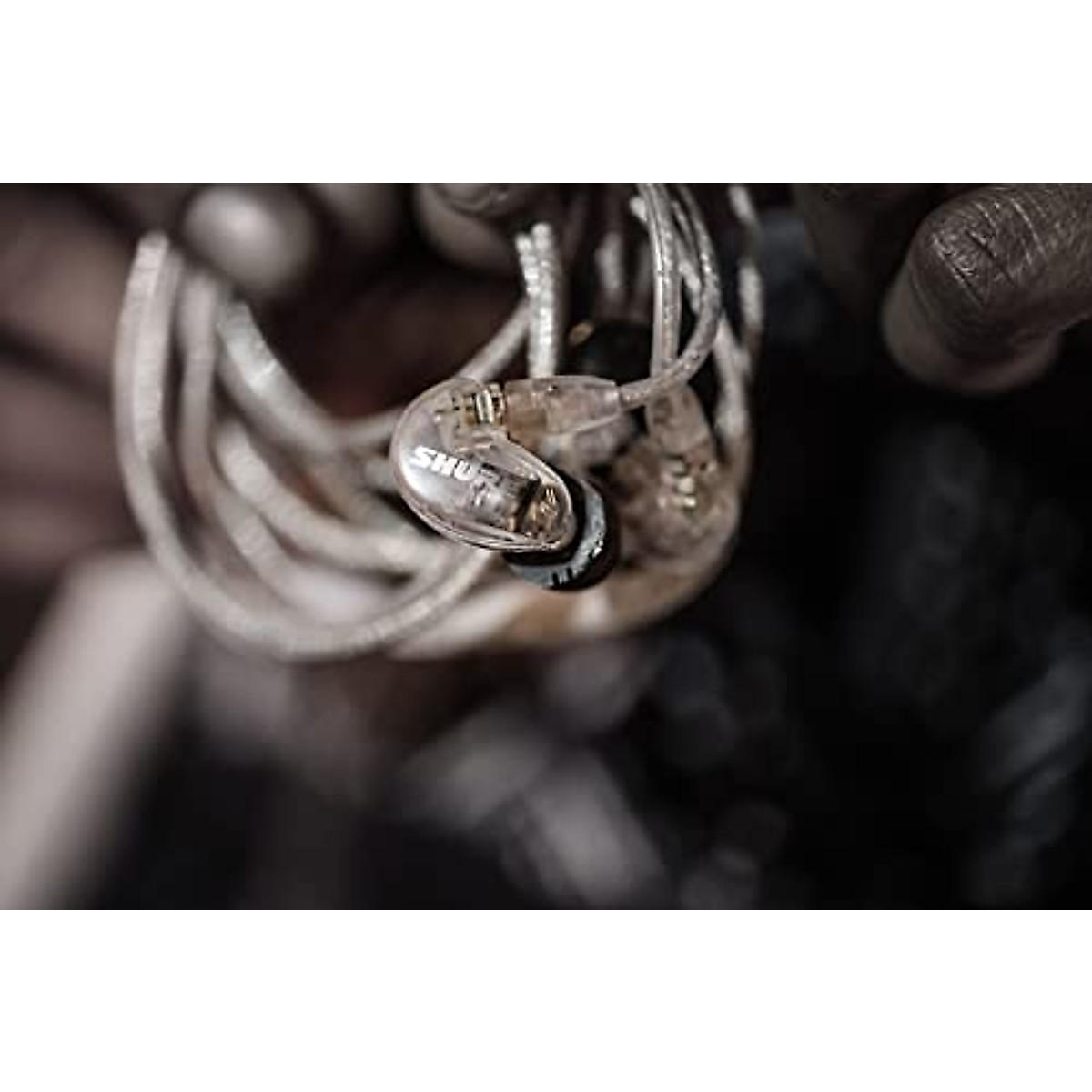 Shure MV7 USB/XLR Dynamic Microphone + SE215 Professional in-Ear Headphones for Podcasting, Recording, Streaming & Gaming, Built-in Headphone Output, Voice-Isolating Technology - Silver/Clear