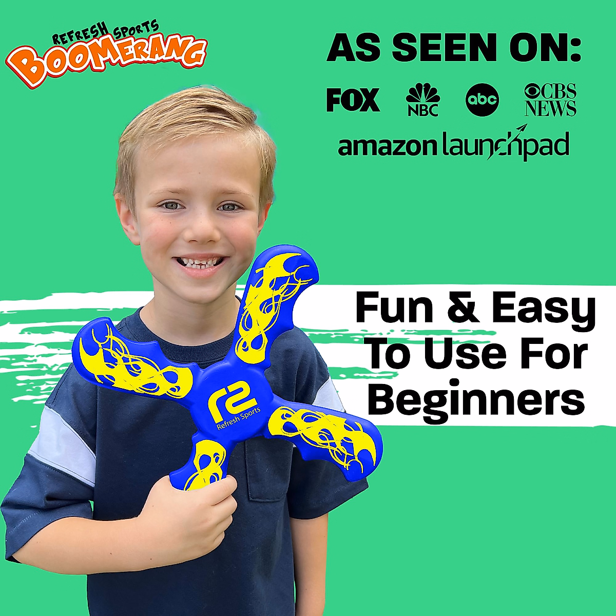 Fun Boomerang - Easter Basket Stuffers for Kids - Soft & Easy to Use - Easter Gifts for Boys & Girls All Ages - Best Boy Gifts for 6 7 8 9 10 Year Old Boys + 2025 Top Toys for Age 8-12 Boy Gift Ideas
