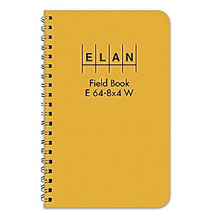 Elan Publishing Company E64-8x4W Wire-O Field Surveying Book 4 ⅞ x 7 ¼ Yellow Stiff Cover (E64-8x4W Yel)