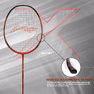 3D Calibar X Boost Carbon Graphite Strung Racquet, 83 Grams, 30 Lbs String Tension and Free Full cover(Red/Black)