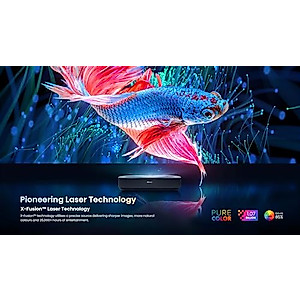 Hisense PL1 Ultra Short Throw Home Theater Smart Projector, 80"-120", 4K UHD, Dolby Vision & Atmos, HDR10, Google TV, Netflix, 2200 ANSI Lumens