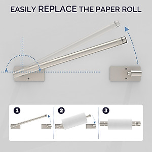 WZKALY Paper Towel Holder Under Cabinet, Adhesive Paper Towel Holder Self-Adhesive or Wall Mounted SUS304 Stainless Steel for Kitchen Bathroom Farmhouse Barbecue Laundry (Sliver)