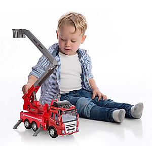 Advanced Play Fire Truck Toy Remote Control with Lights and Sounds Extending Rescue Ladder Fire Engine Toys for Boys and Girls Kids Toddlers Ages 3 and Up