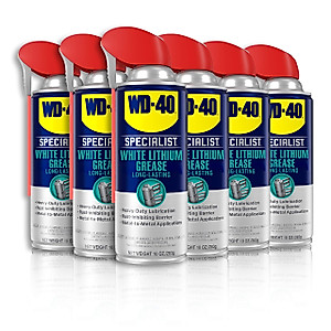 WD-40 Specialist White Lithium Grease Spray with Smart Straw Sprays 2 Ways, 10 OZ [6-Pack] & Specialist Silicone Lubricant with Smart Straw Sprays 2 Ways, 11 OZ