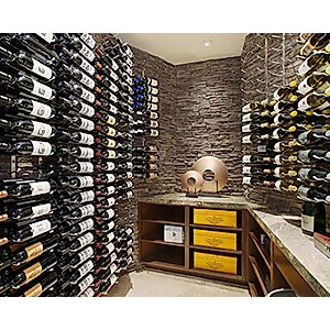 ZUOTEN 9 Bottle Wall Mounted Wine Rack | Black Fashion Modern Wine Cabinet Wall Mounted Wine Bottle Rack Metal Mounted Wine Rack Hanging Wine Rack for Home