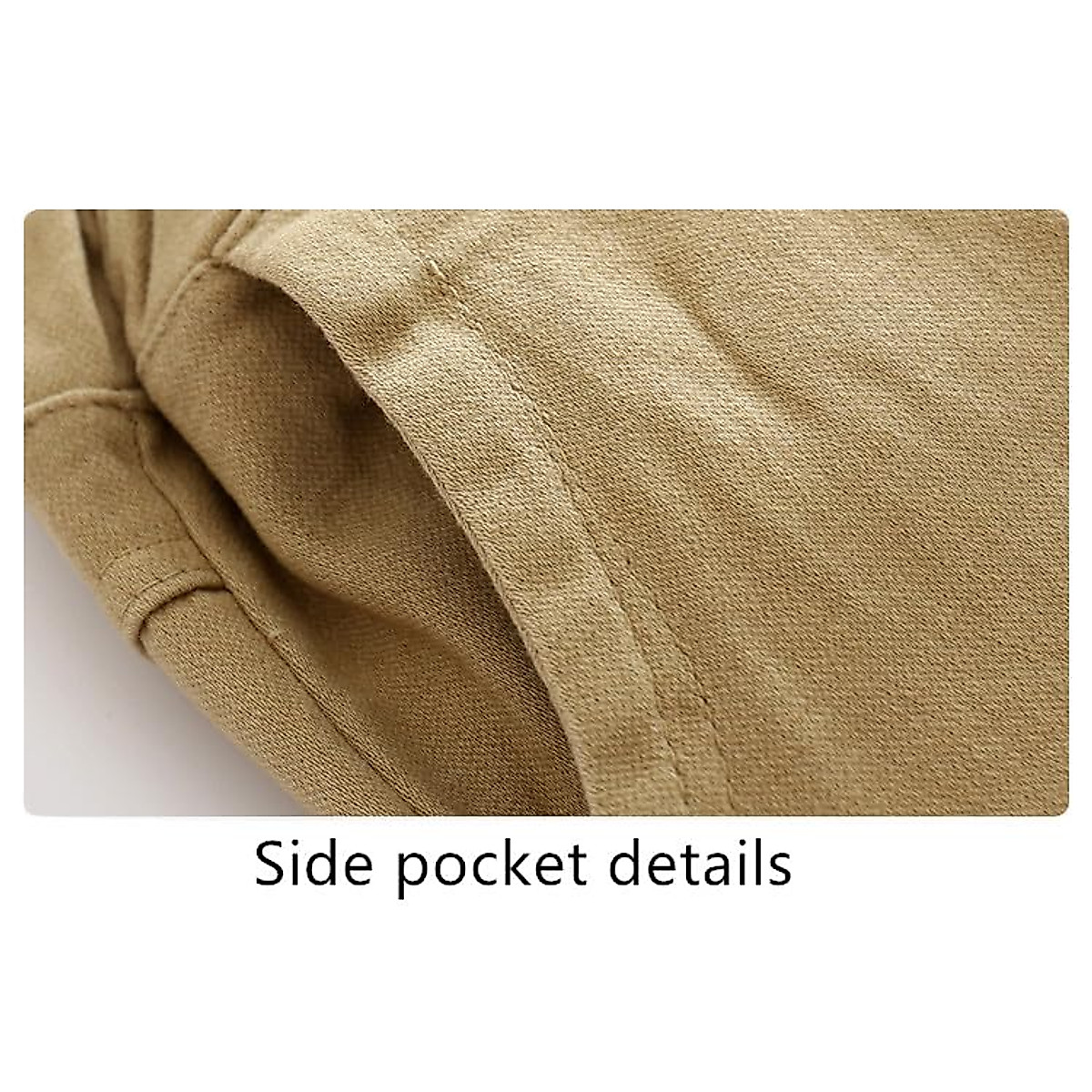 Deniy Baby Boys Cotton Linen Thin Casual Slim Pants, Khaki, 1-2T