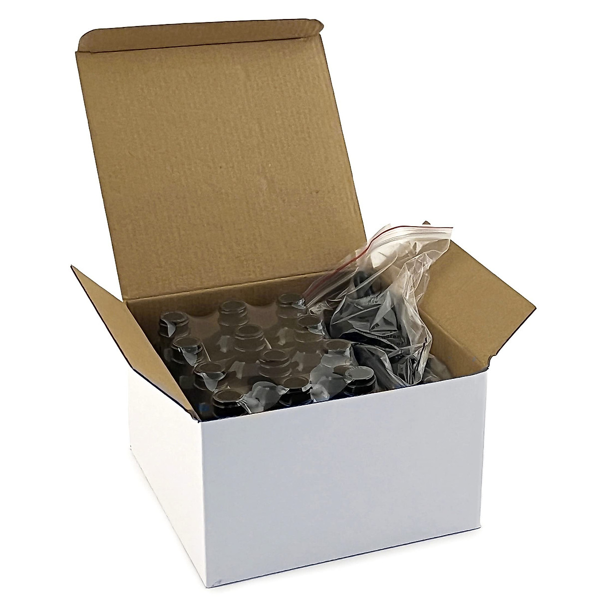 Vivaplex, 12, Black, 2 oz Glass Bottles, With Glass Eye Droppers