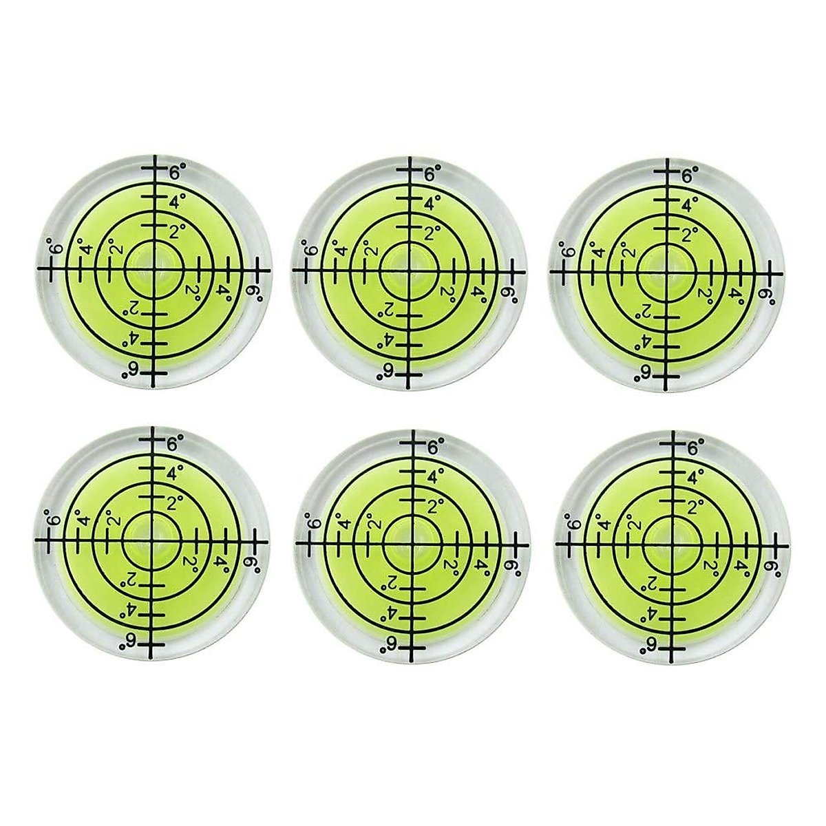 6Pcs Bubble Spirit Levels 32x7mm Degree Mark Round Circular Level Bubble Leveling Tool Precision Measuring Layout Tools