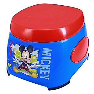 Disney's Mickey Mouse "Fun Starts Here" 3-in-1 Potty Training System for Toilet Training Kids, Multi-Stage Potty Training - Floor Potty, Detachable Potty Ring, Step Stool|Toilet Seat for Kids&Toddlers