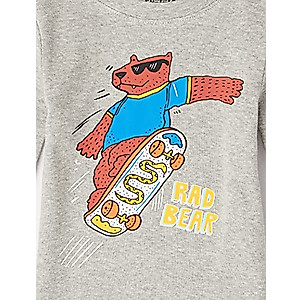 Amazon Essentials Boys' Snug-fit Cotton Pajamas Sleepwear Sets (Previously Spotted Zebra), Pack of 3, Bear Print, 8