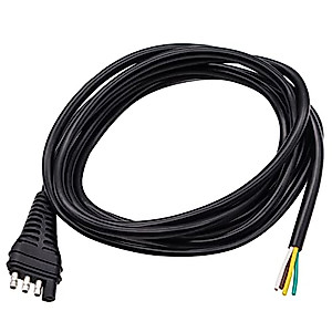Ruibapa 4-Way Trailer Wiring Harness 5Ft(1.5m) 4-Pin Flat Trailer Wire Extension Connector P-O-066-1.5