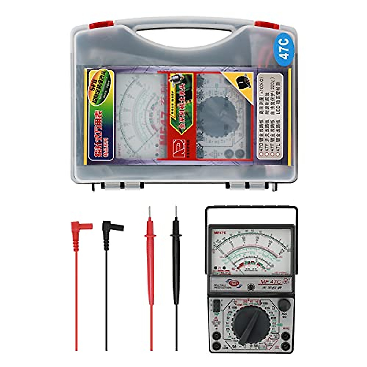 Mf47 Ac/dc Analog Multimeter, Mechanical High-Precision Anti-Burn Buzzer Full Protection Multimeter, Pointer Multimeter Tester, 27.5 * 21 * 5.4cm