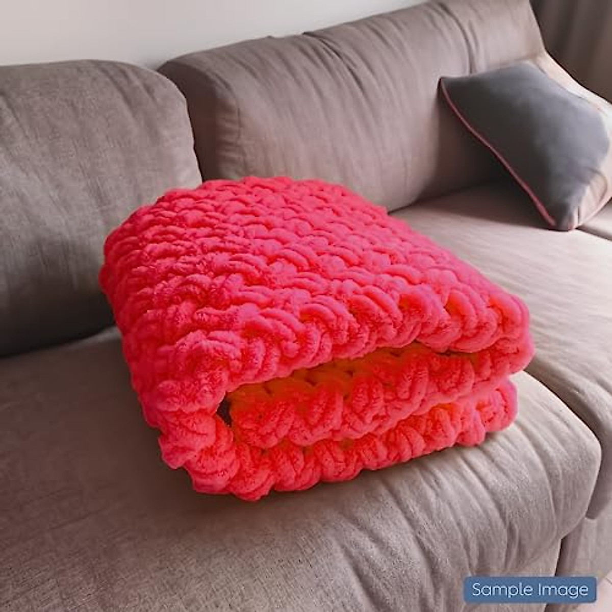 2 Pcs - Soft and Bulky Velvet Yarn for Knitting Thick & Quick | 2x100g Yarn Crochet and Knitting Assorted Yarn Baby Velvet Bulk for Adults and Kids (Baby Blue)