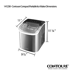 CONTOURE RV Ultra-Compact Portable Ice Maker | Efficient Water Recycling | Automatic Shut-Off | Ideal for RVs, Picnics, Camping | ICE-50S