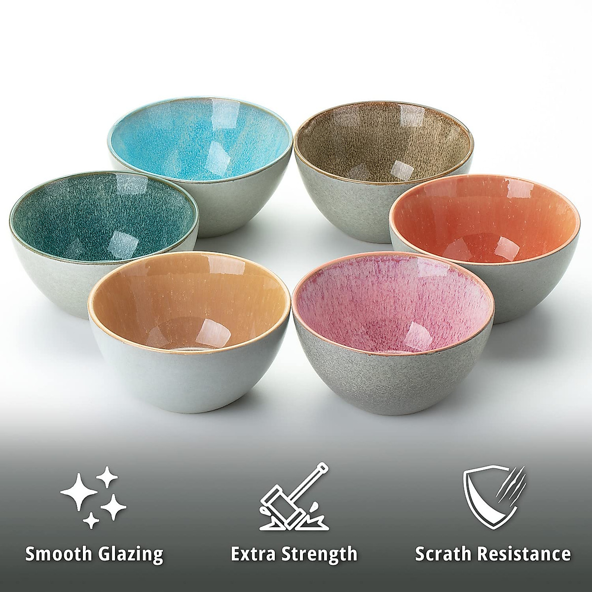 Brew To A Tea BTaT- Cereal Bowls, 29 Oz, 6 Pack, Colorful Bowl Set, Ceramic Bowls, Microwave Safe Bowls, Snack Bowls, Microwave Oatmeal Bowl, Cereal bowl, Dessert Bowls…