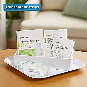 McKesson Adhesive Bandage Transparent Strip, Sterile, Silicone Adhesive, 1 in x 3 in, 10 Count, 1 Pack